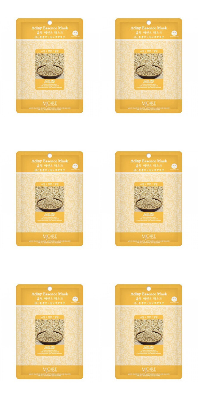 Mijin Маска тканевая для лица Адлай Adlay Essence Mask 23гр в уп, 6 уп