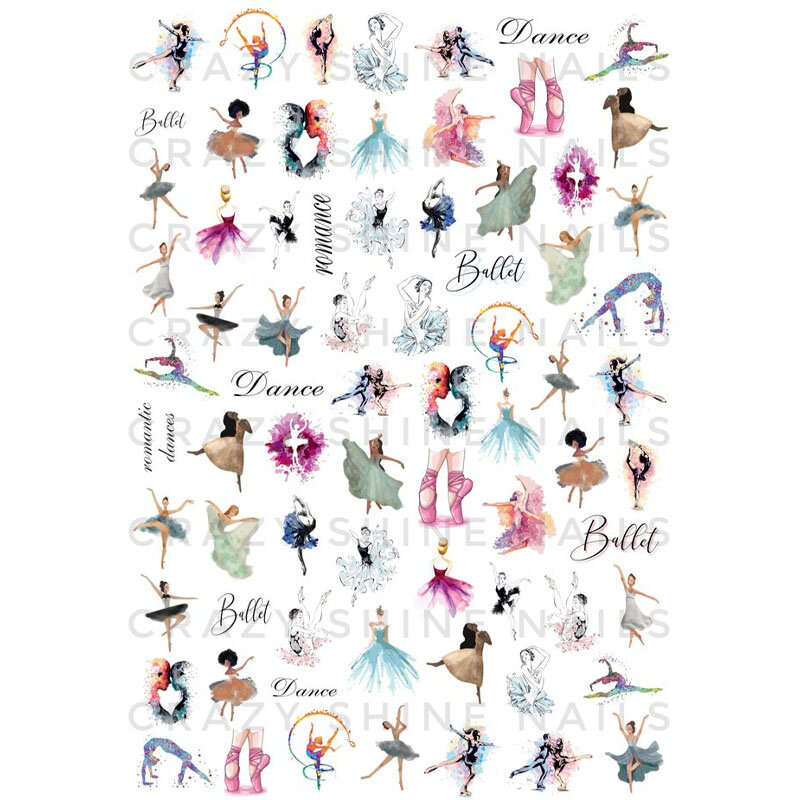 Слайдер-дизайн Crazy Shine Nails mini №1076 Балерины