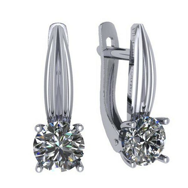 Серьги, серебро, 925 проба, фианит