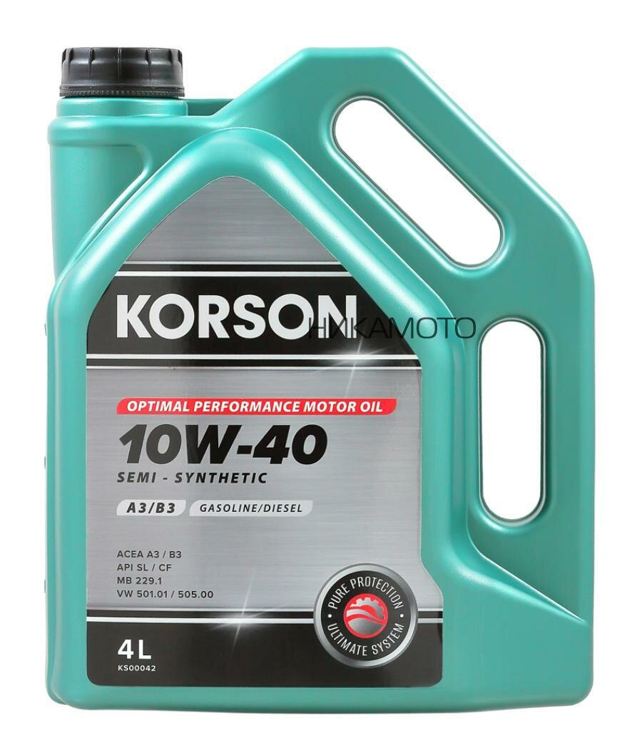 Korson Масло моторное 10W-40 A3/B3 4L (полусинтетическое)