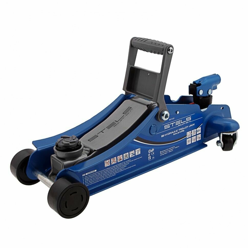 Домкрат гидравлический подкатной поворотная рукоятка 2 т Low Profile 100-350 мм Stels 51131