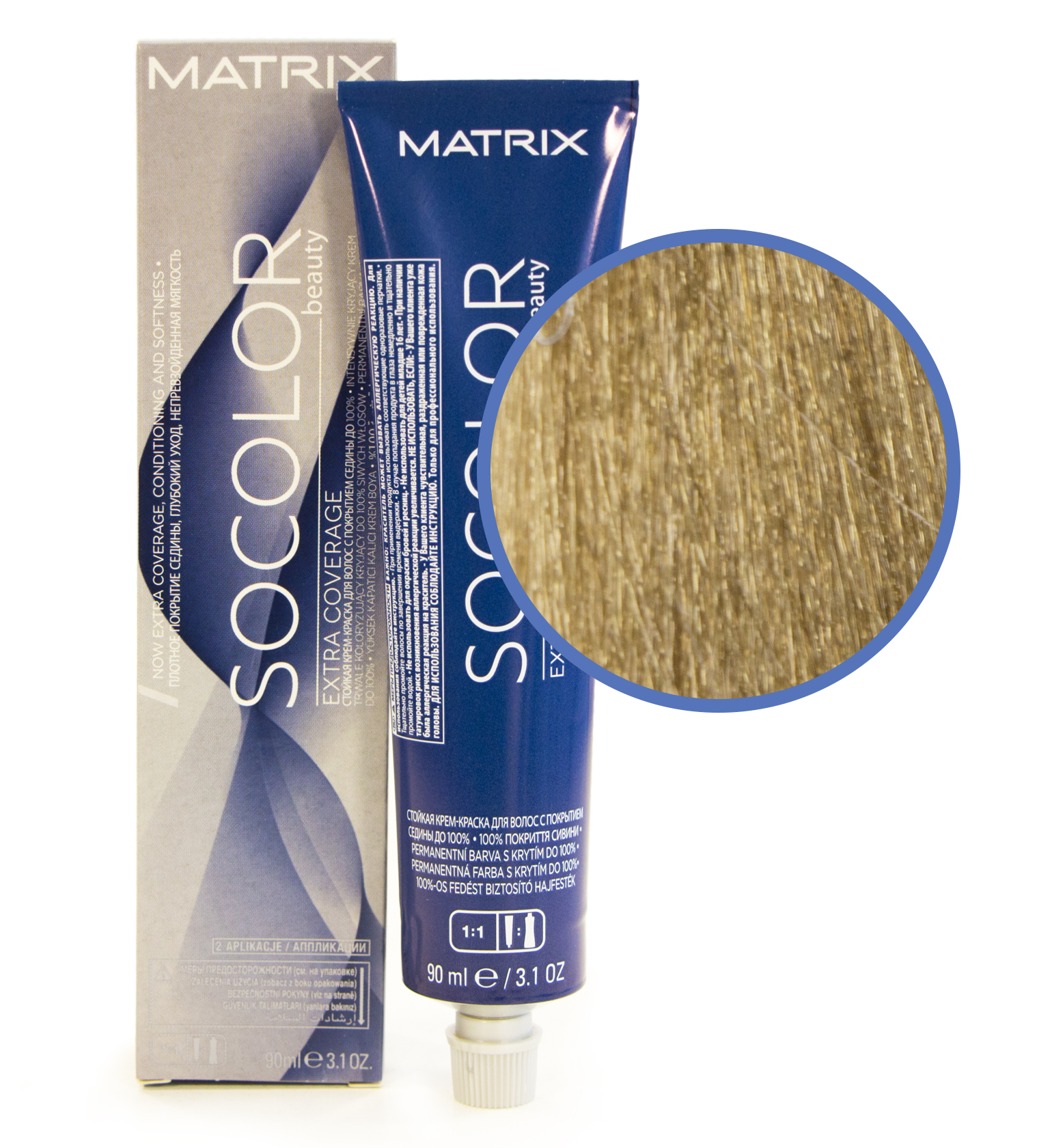 Краска для волос Socolor Beauty 509g 90 мл 509g очень светлый блондин золотистый 100% покрытие седины