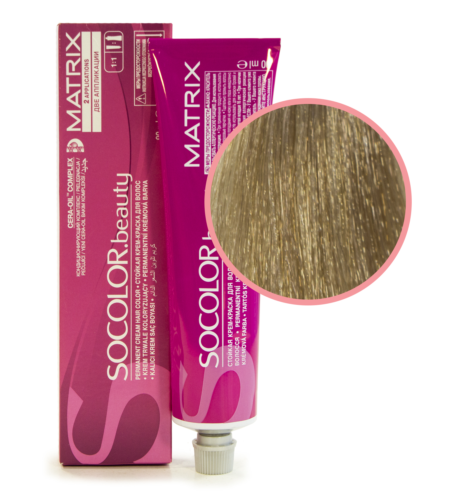 Краска для волос Matrix Socolor Beauty 10p, очень светлый блондин жемчужный, перманентная, 90 мл