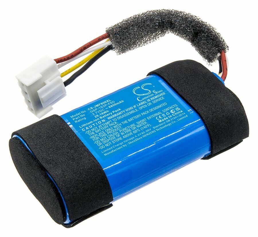 Аккумулятор CameronSino CS-JMF600XL для колонки JBL Flip 6 (GSP-1S2P-F6D) 3.7V 6800mAh / 25.16Wh