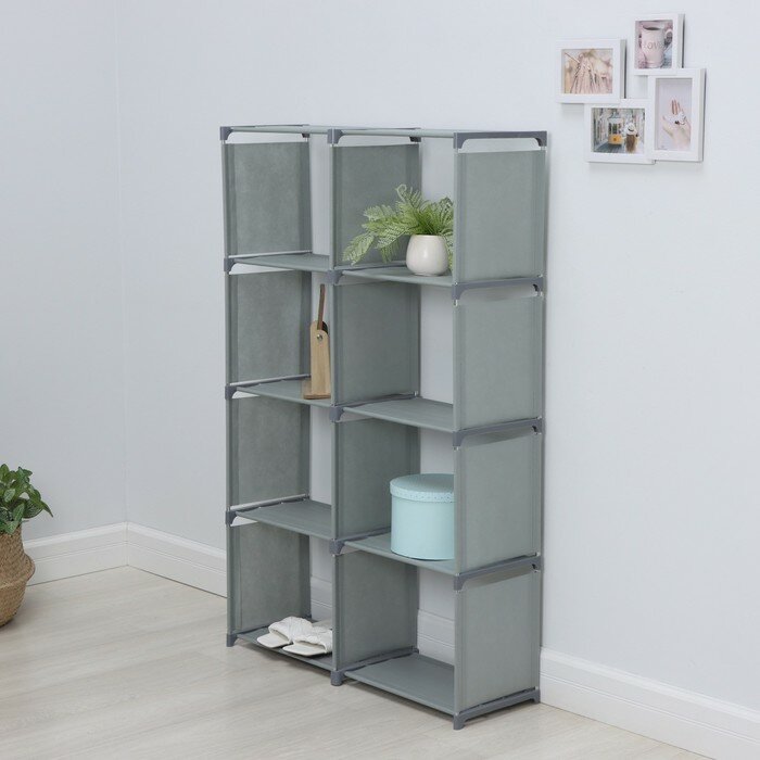 Стеллаж для хранения многофункциональный LaDоm, 85×26×125 см, серый