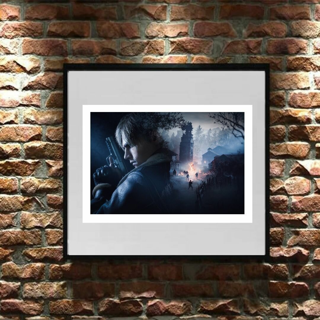 Постер "Resident Evil 4 (Обитель зла 4)" Cool Eshe из коллекции "Любимые герои", А4