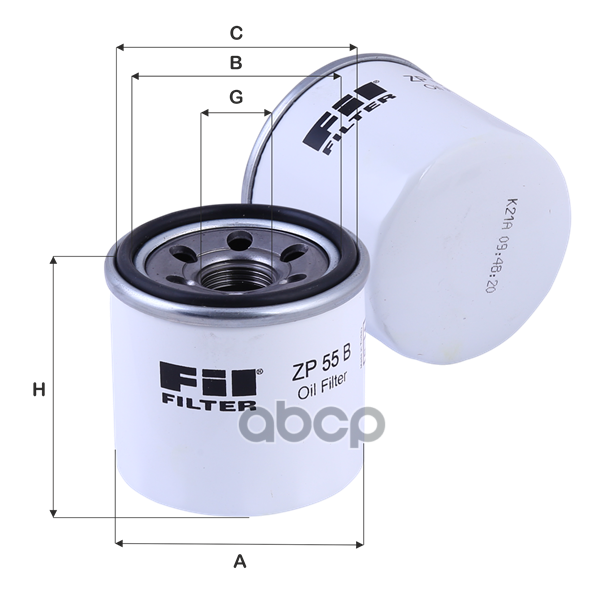 Фильтр масляный OC195 NISSAN Qashqai 07->/Tiida 07->/X-Trail 01-> ZP55B FIL FILTER/1520865F0A 152089F600 1520865F0B 1520865.