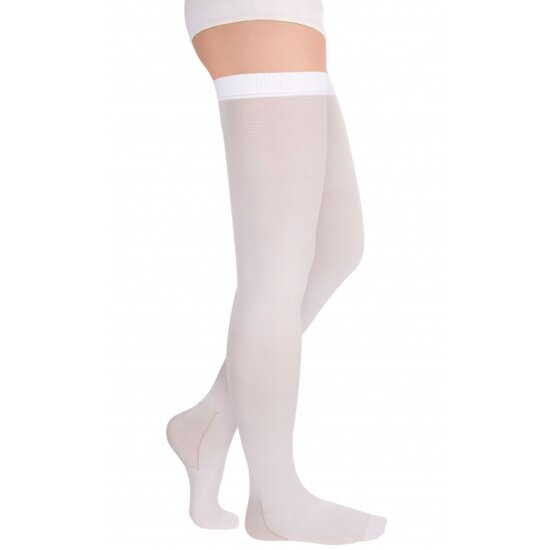 Чулки компрессионные Luomma Idealista ID-380, 1 класс, белый, антиэмболические, размер XXL