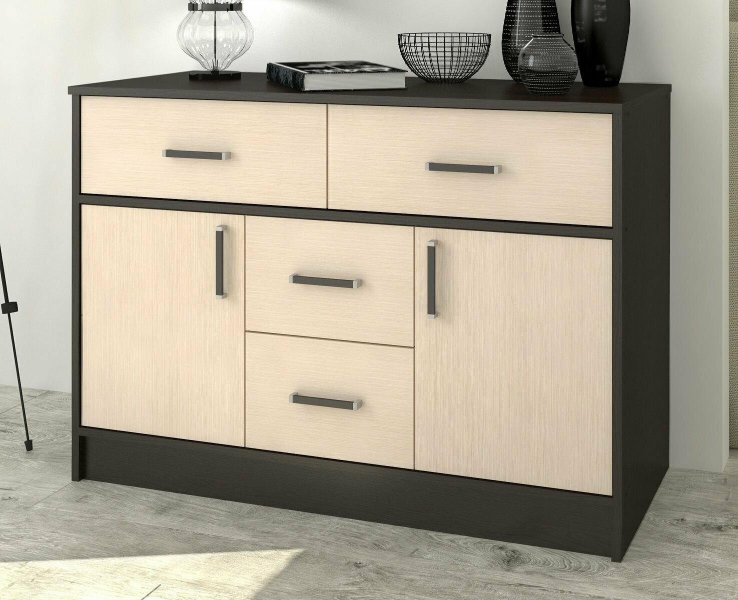 Комод Бонапарт 8 ЛДСП венге цаво, дуб млечный