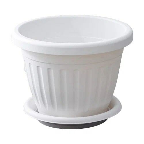 Кашпо Радиан Э6795 "Сильвер" ЭКО 7,2л белый