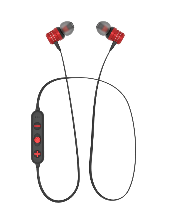 Беспроводные BLUETOOTH наушники More choice BG20 red вакуумные с шейным шнурком