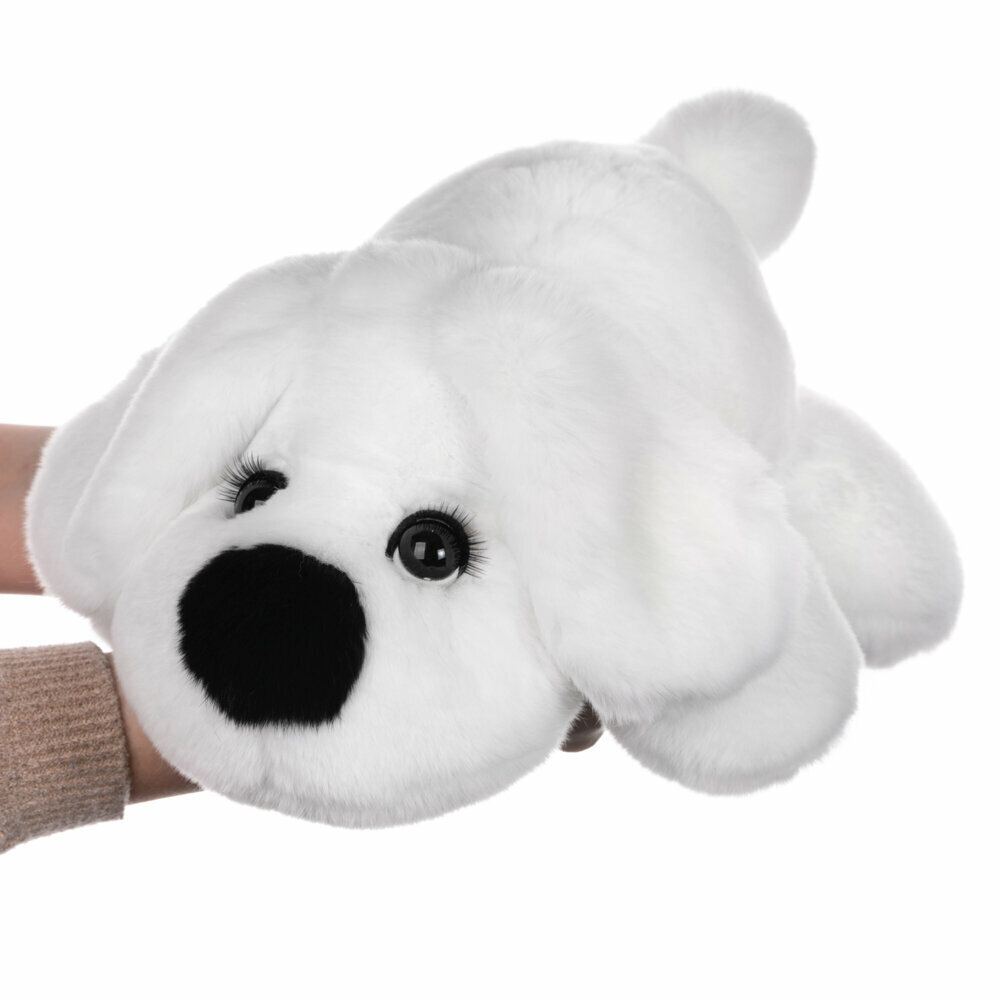 Мягкая игрушка собака Holich Toys из натурального меха Вилли белый, мягкие игрушки, игрушки для детей, детские игрушки, игрушки для девочек, игрушки для мальчиков