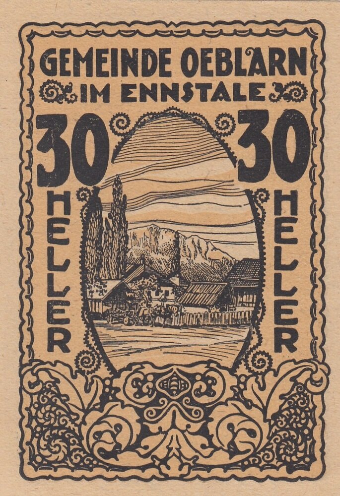 Австрия, Эбларн 30 геллеров 1920 г. (№1.2)