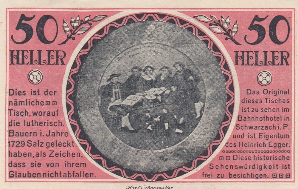 Австрия, Шварцах-им-Понгау 50 геллеров 1914-1920 гг.