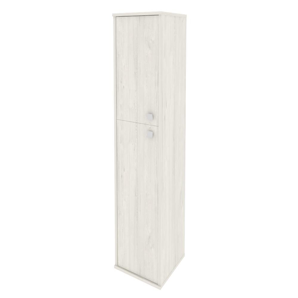 Шкаф высокий узкий левый (средняя дверь ЛДСП, низкая дверь ЛДСП) Style Riva Л. СУ-1.8 (L) Дуб Наварра 412*410*1980