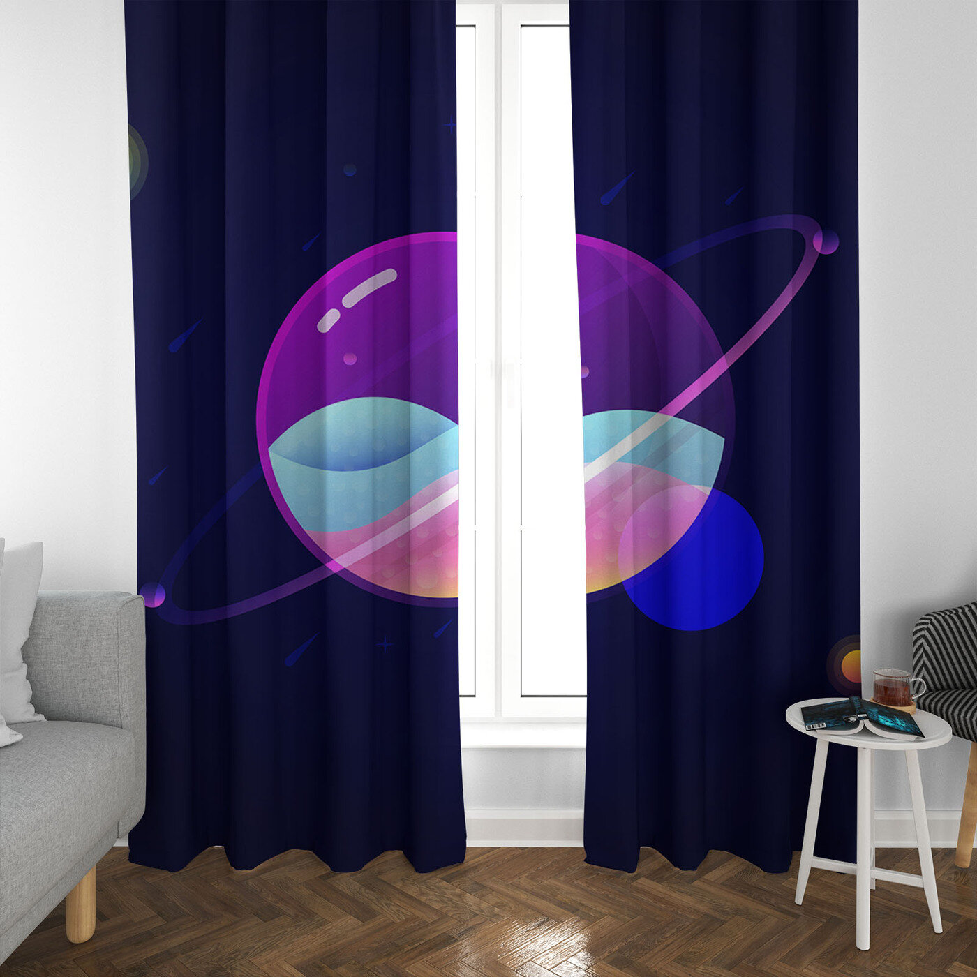 Фотошторы из габардина, 290х260см