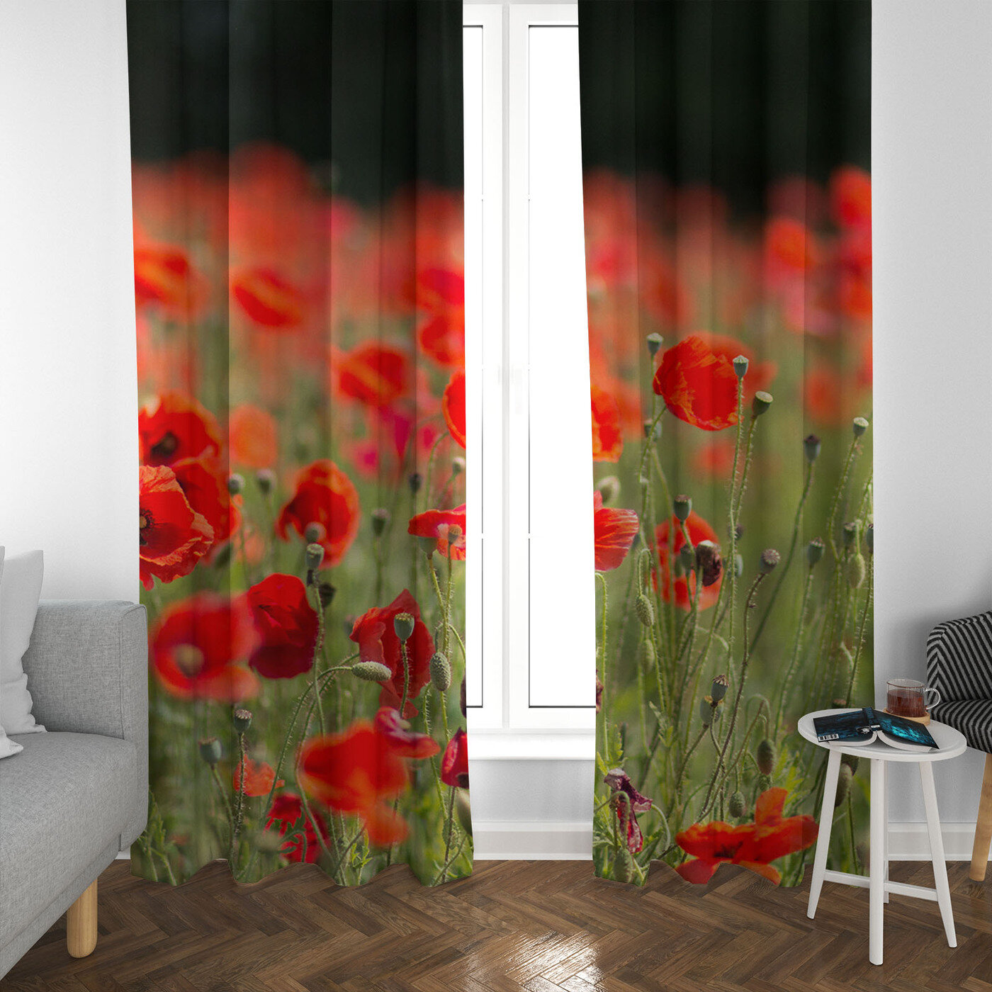 Фотошторы из габардина, 290х240см