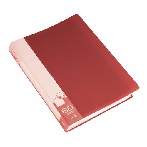 Папка Бюрократ -BPV60RED, 60шт вкладышей, A4, пластик, 0.7мм, красный