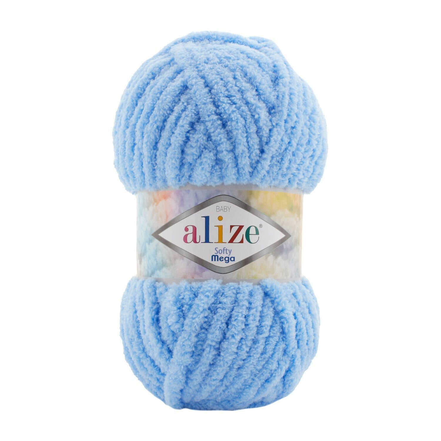 Пряжа Softy mega, Alize, голубой - 40, 100% микрополиэстер, 5 мотков, 100 г, 70 м.
