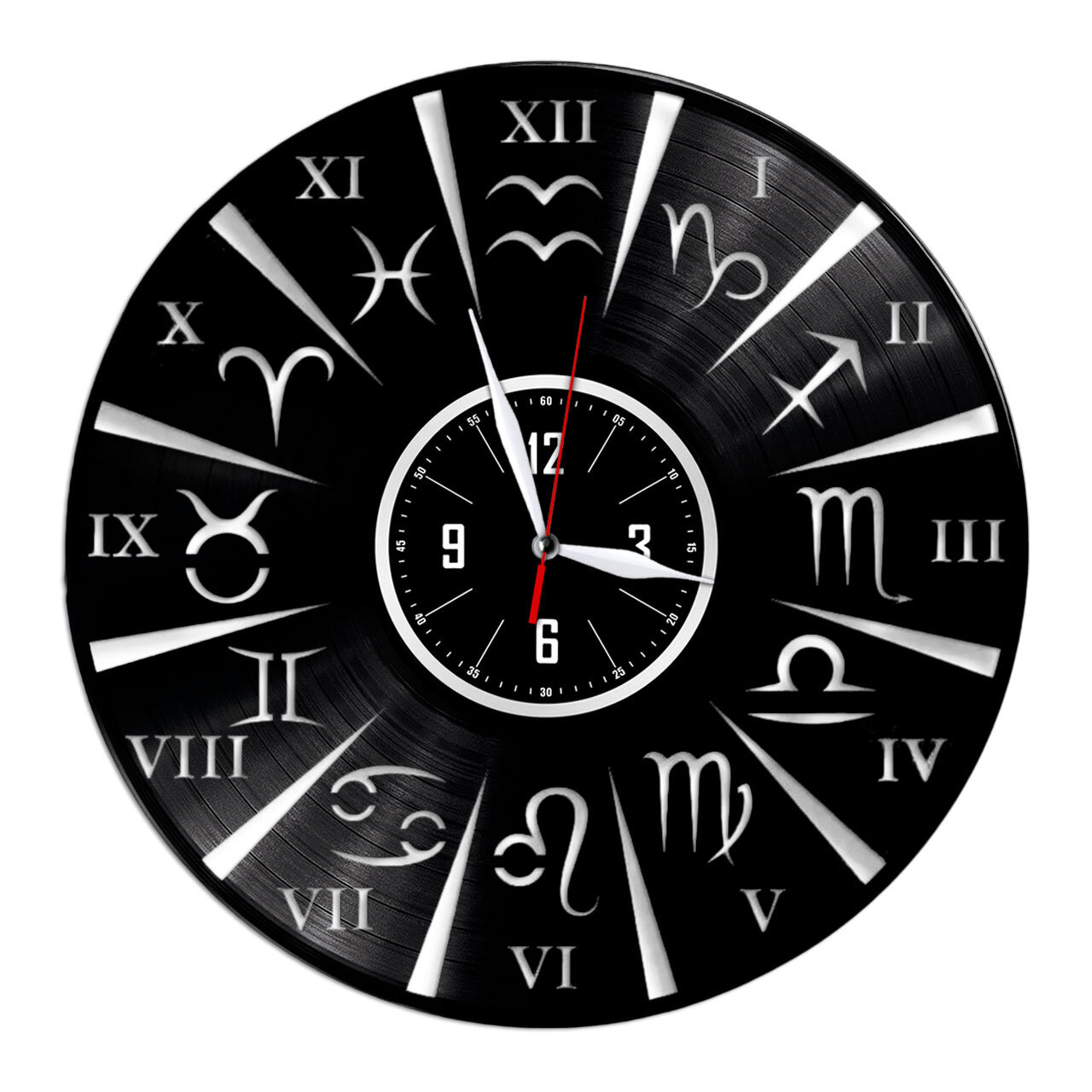 Знаки зодиака - настенные часы из виниловой пластинки