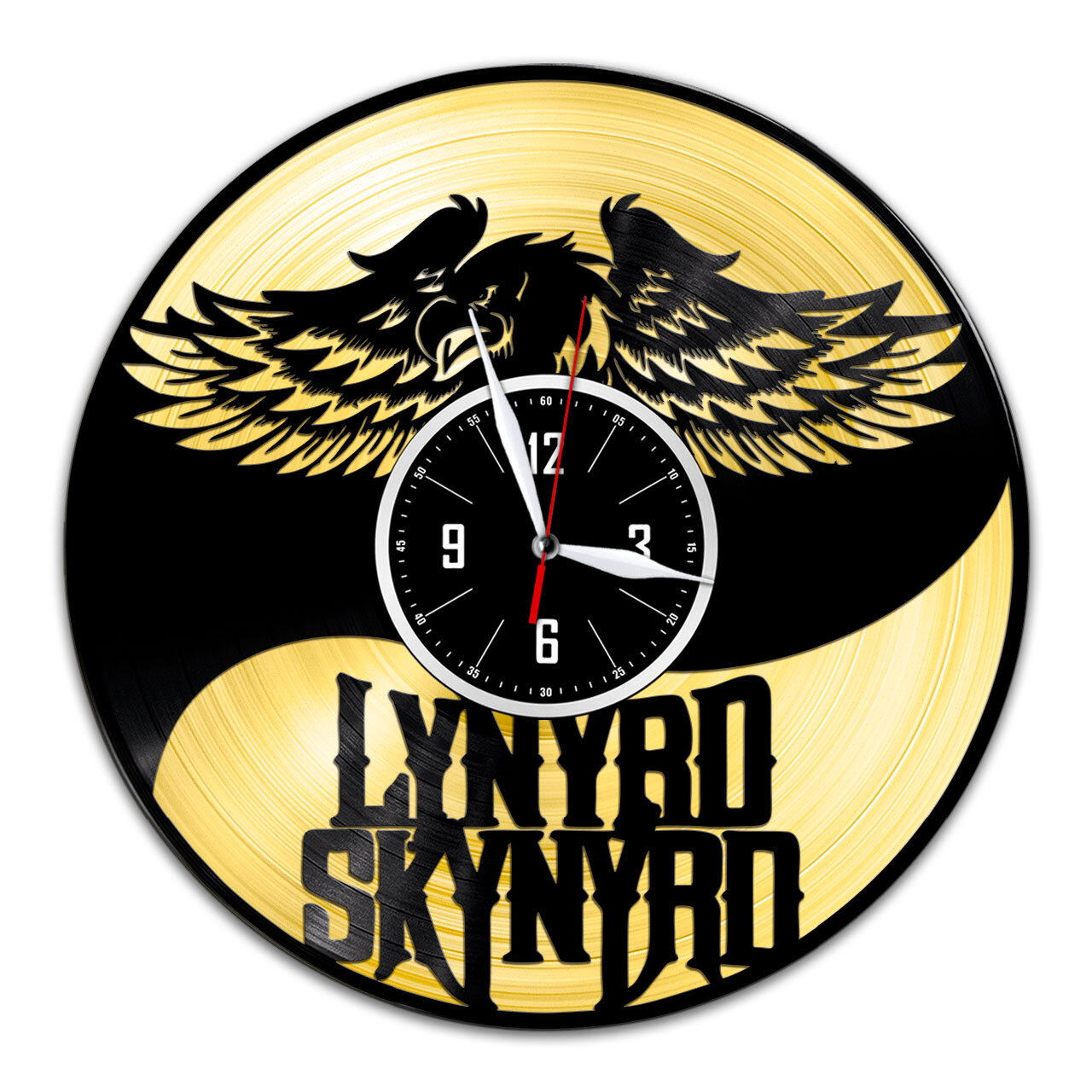 Lynyrd Skynyrd - настенные часы из виниловой пластинки (с золотой подложкой)