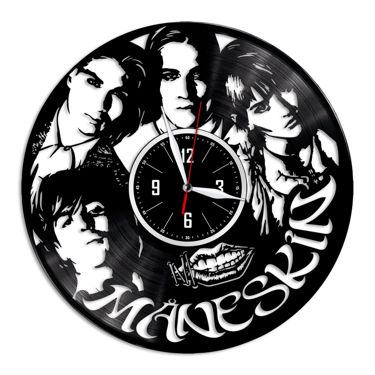 Maneskin - настенные часы из виниловой пластинки, диаметр 30 см