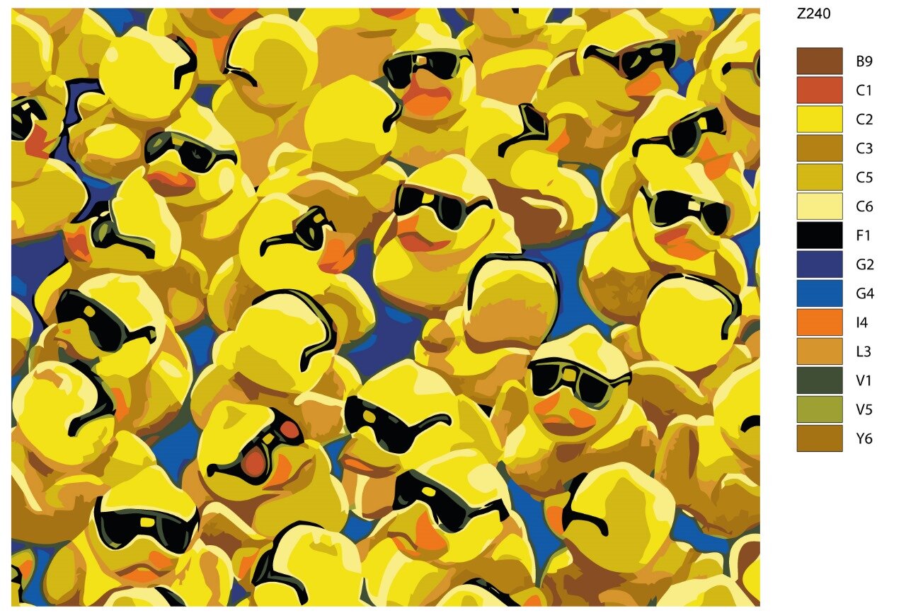 Картина по номерам Z-240 "Бассейн с уточками" 40х50