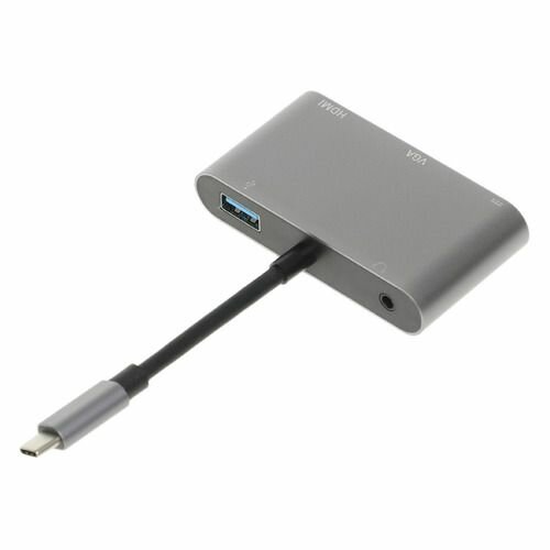 Хаб (разветвитель) PALMEXX серебристый [px/hub usbc-hdmi-vga-usbc]