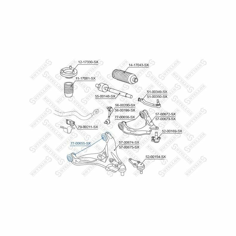 Сайлентблок MITSUBISHI L200 / TRITON (KA_T, KB_T), STELLOX 7700655SX