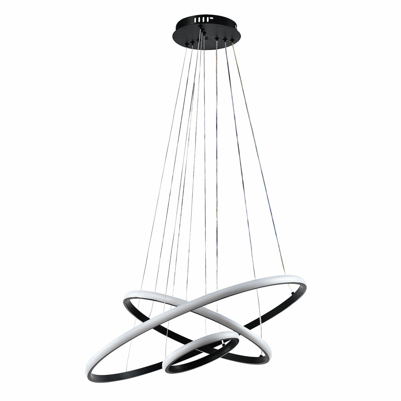 Светильник подвесной светодиодный, люстра ясенсвет Оскар 510012503, 80W LED, цвет: черный, пульт в комплекте