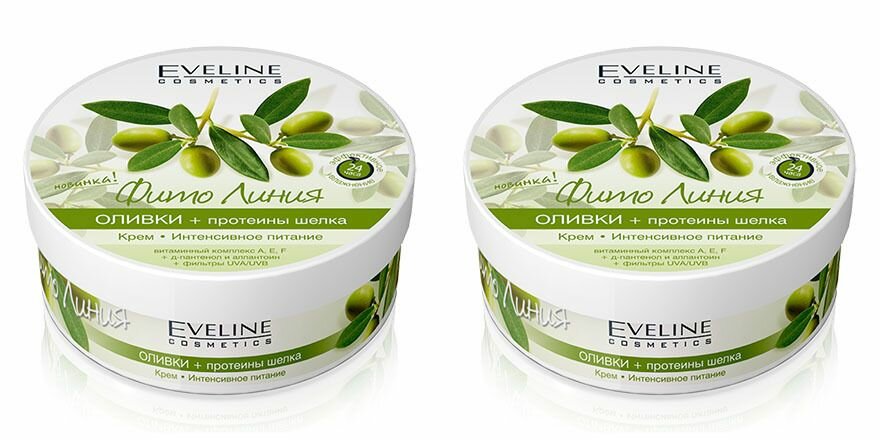 Eveline Оливки + протеины шёлка крем-интенсивное питание 210 мл 2 шт
