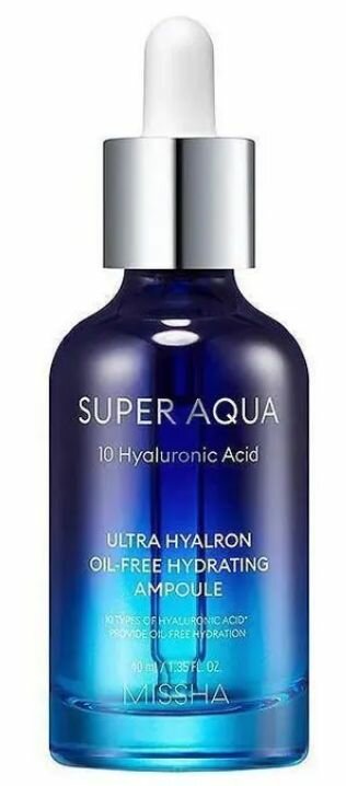 Сыворотка для увлажнения и гладкости лица, Missha, Super Aqua Ultra Hyalron Ampoule, 47 мл