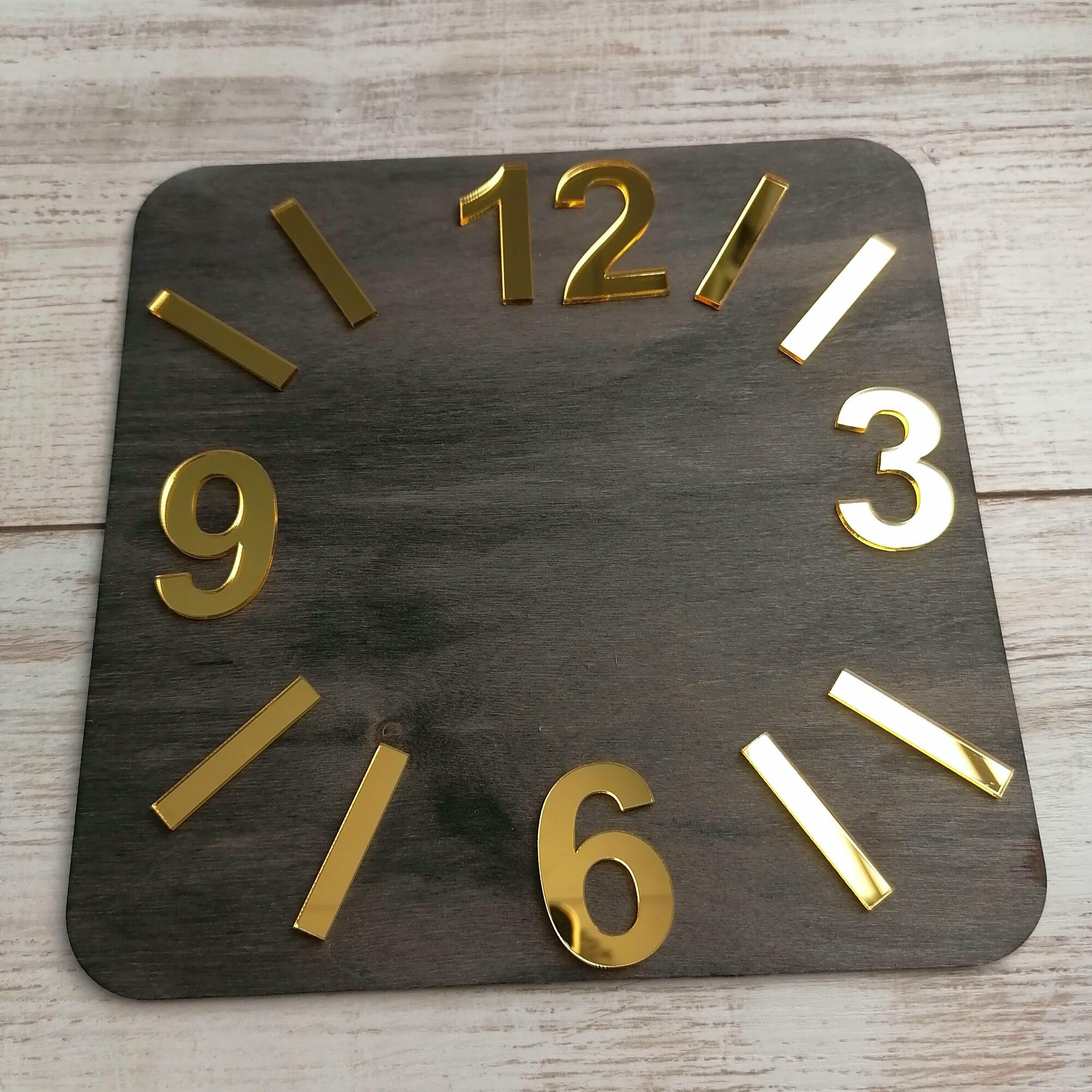 Заготовка для часов / Набор арабских цифр для часов, циферблат / пластик золотой зеркальный