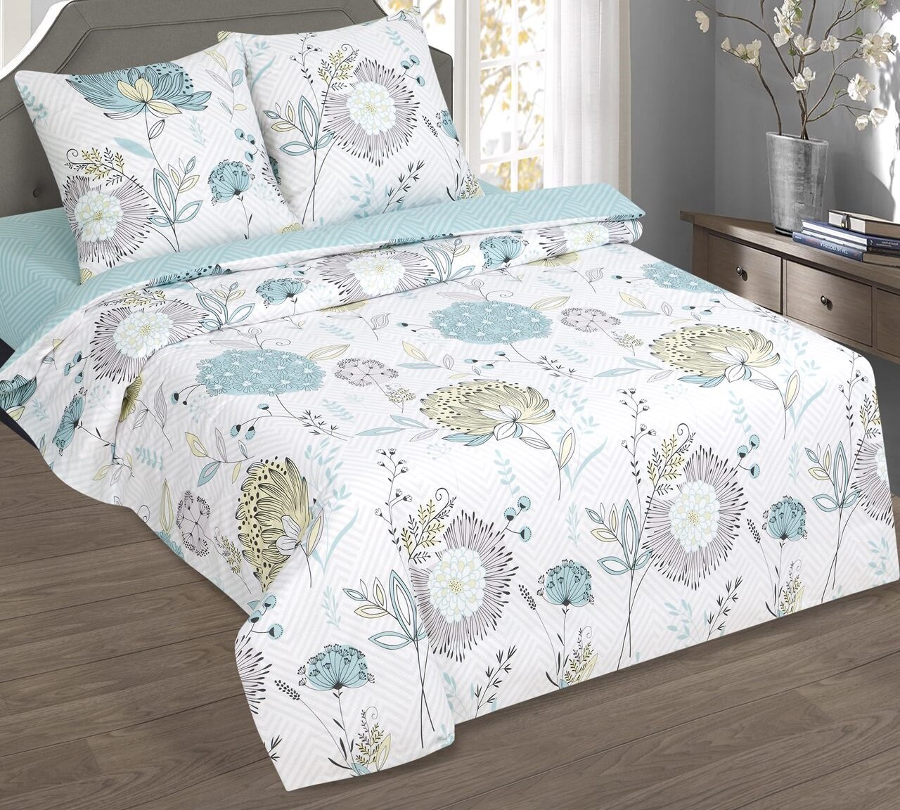 Постельное Белье Cемейное Поплин Тишина природы арт. 920