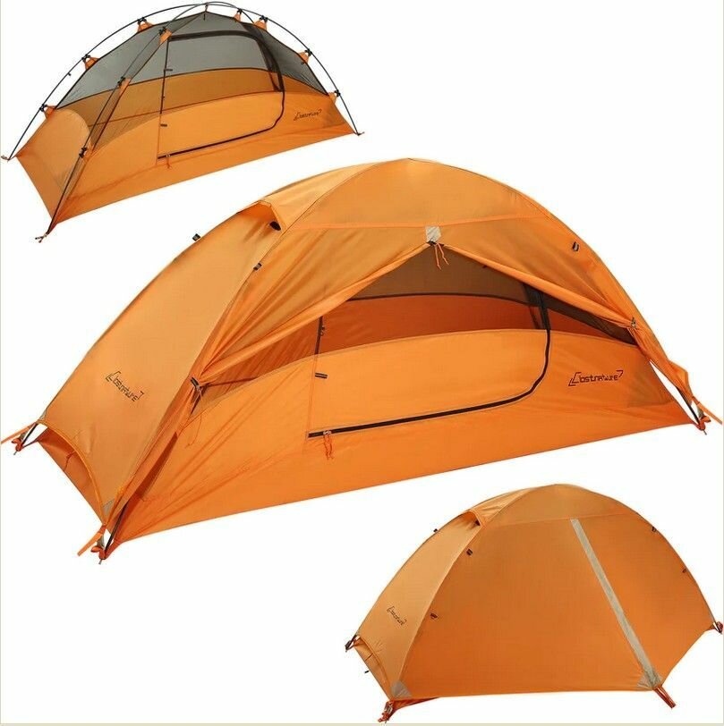 Палатка шатер одноместная ультралегкая, туристическая двухслойная