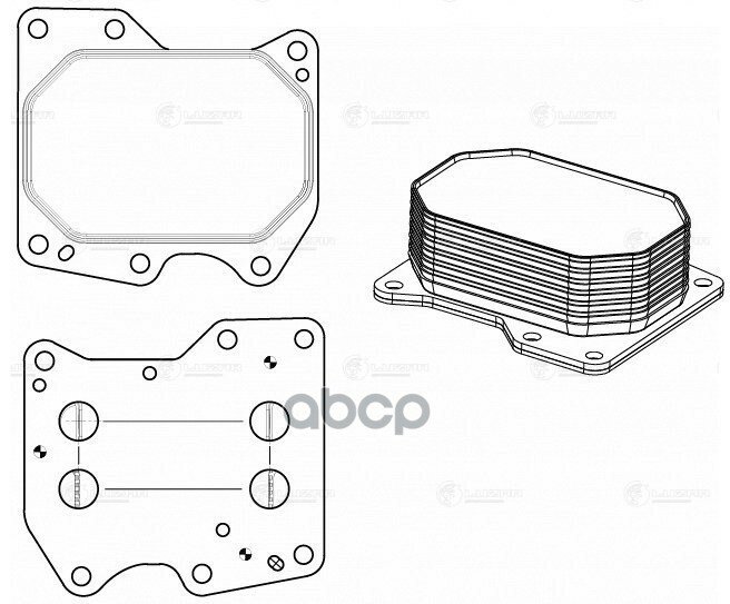 Радиатор масляный для а м Ford Transit (06-) (13-) Peugeot Boxer (06-) 2.2TD (124*114.8*43мм) Luzar LOc 1001