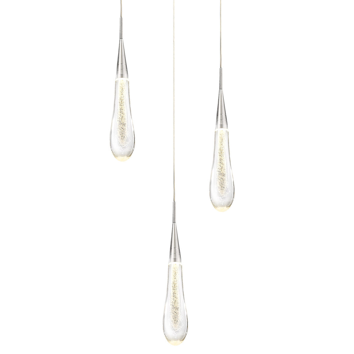 Подвесной светильник Delight Collection Pour DD20591-3 chrome, Прозрачный/Хром, LED, 3 x 2 Вт.