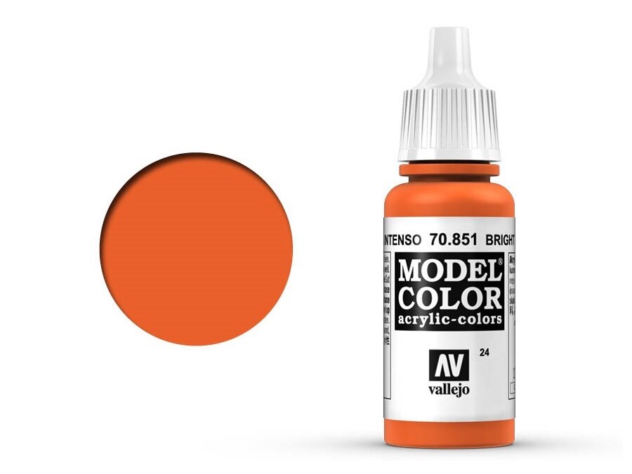 Аксессуар для Warhammer Vallejo Краска Model Color Оранжевый темный 851 (Model Color: Bright Orange 70.851)