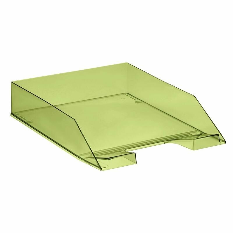 Лоток для бумаг СТАММ горизонтальный, "Каскад", зеленый лайм (ЛТ856)