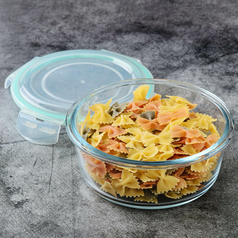 Контейнер с клапаном круглый с крышкой 960 мл микс