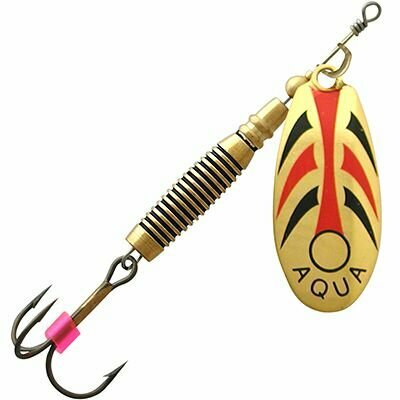 Блесна для рыбалки AQUA VELTIC 19,0g, лепесток № 4, цвет 10 (золото, красный, черный), 1 штука