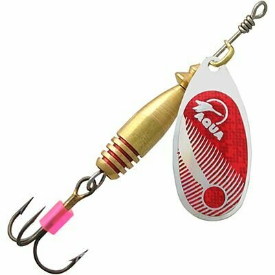 Блесна для рыбалки AQUA COLAN 03,0g, лепесток № 0, цвет CL-11 (серебро, красный), 1 штука