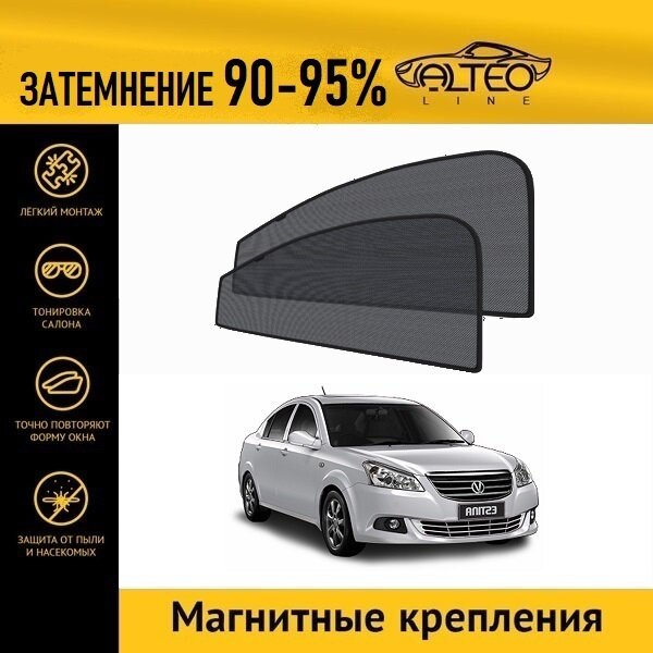 Каркасные автошторки ALTEO PREMIUM на Vortex Estina 1 рестайлинг (2012-2014) на передние двери на магнитах
