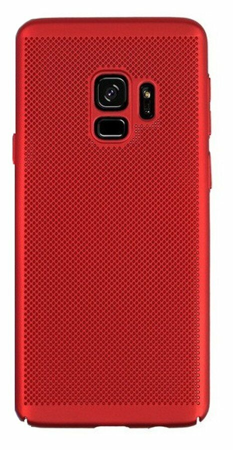 Накладка пластиковая для Samsung Galaxy S9 G960 с перфорацией красная