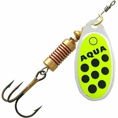 Блесна для рыбалки AQUA COMET 04,0g, лепесток № 2, цвет CO-20 (серебро, желтый, черный), 1 штука