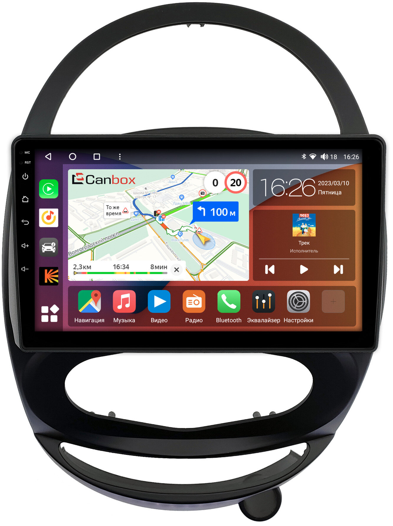 Штатная магнитола Canbox EVO 5810-9-0030 для Chery IndiS (S18D) 2010-2015 на Android 14 (4G-SIM, 4/64, DSP, QLed, AI, 360)