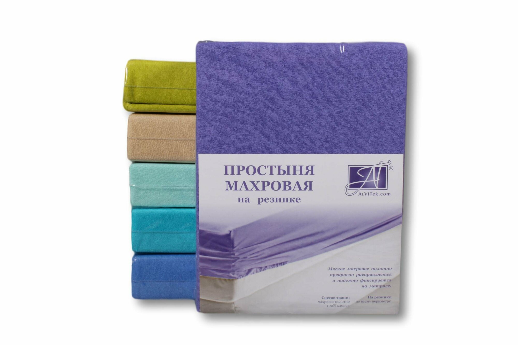 ПМР-ФА-180(180) Фиолетовая Астра простыня махровая на резинке 180х200+20