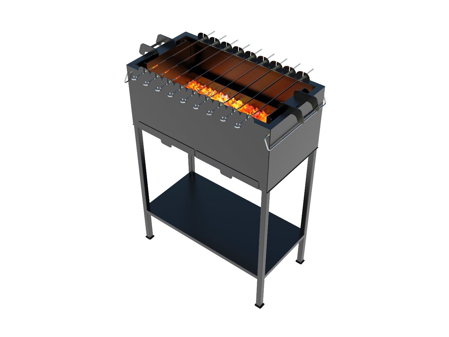 Мангал с регулировкой глубины жаровни