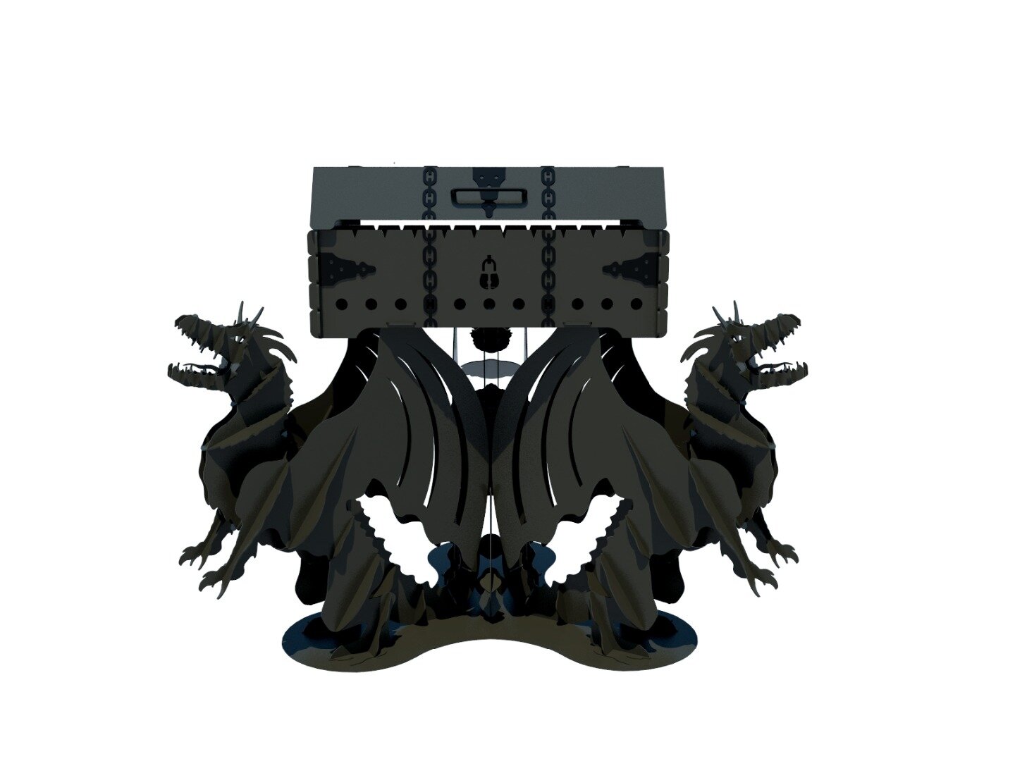 Мангал драконы с сундуком золота