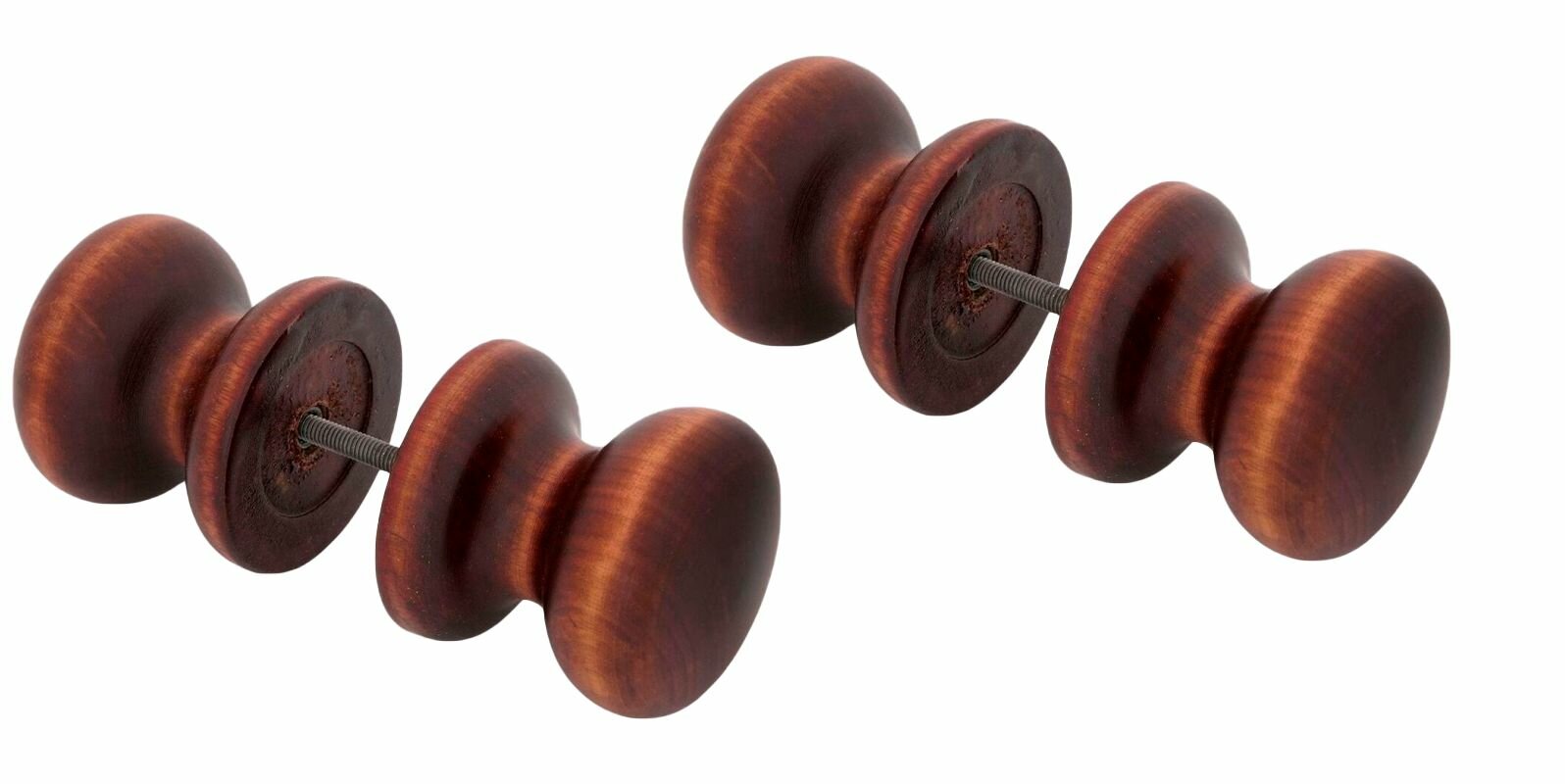 Ручка-кнопка, дерево (Подольск) БТ2 тёмная, матовый лак (комплект 2 штуки)